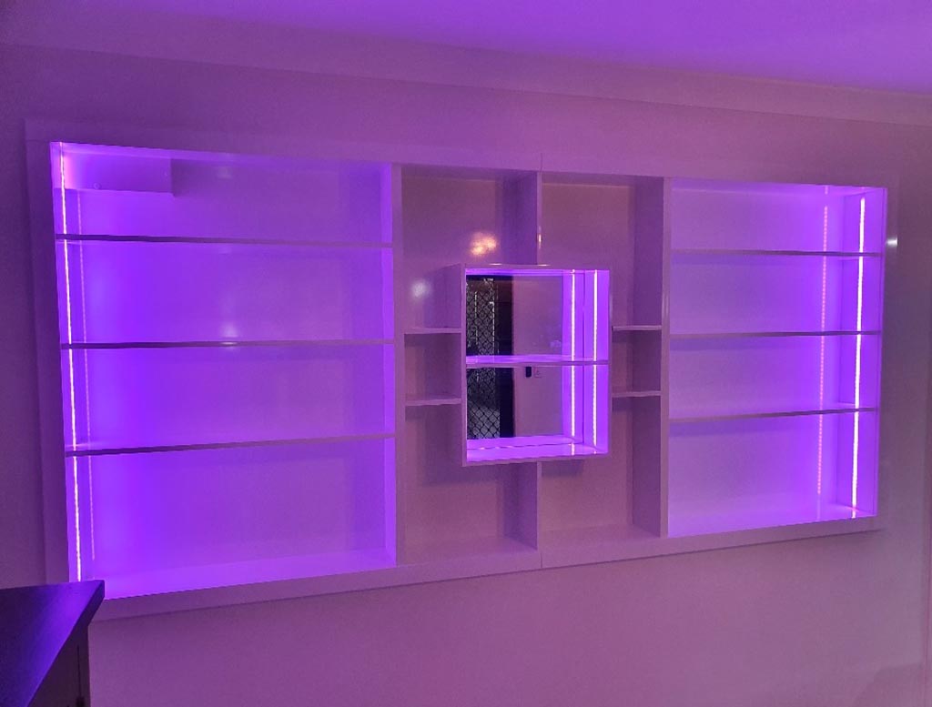 Custom made Bar Display Cabinet With Led Lights And Centre Mirror Custom made Bar Display Cabinet With Led Lights And Centre Mirror